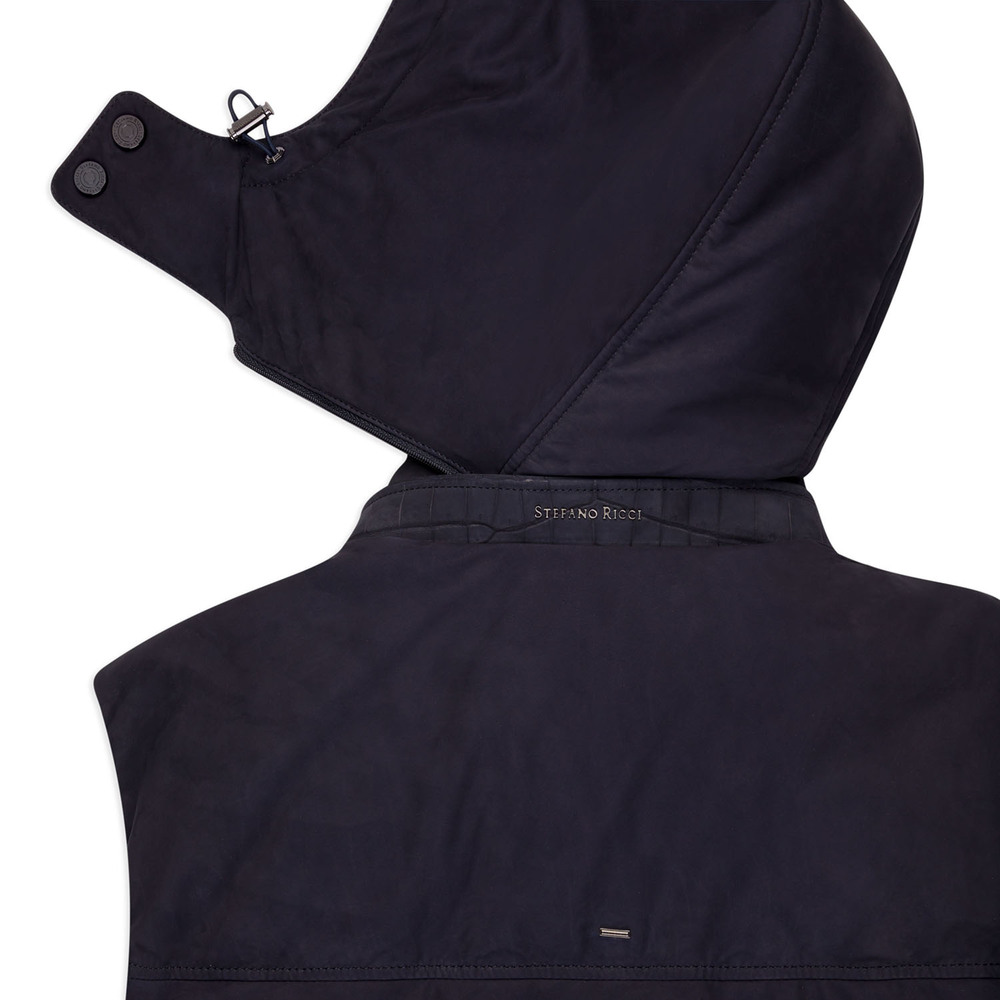 Suede and crocodile leather hooded gilet by STEFANO RICCI | Shop Online