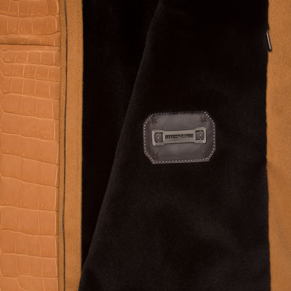 Vicuna and crocodile blouson by STEFANO RICCI | Shop Online