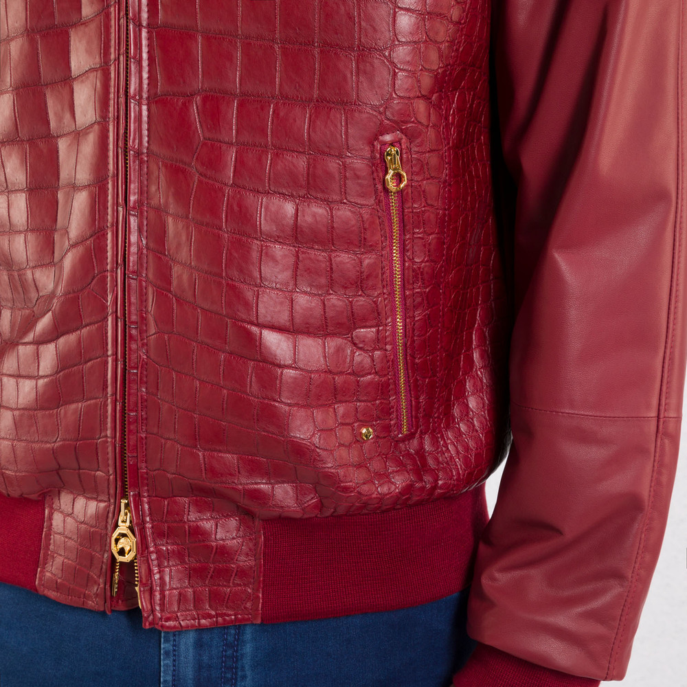 Lambskin and crocodile blouson by STEFANO RICCI | Shop Online