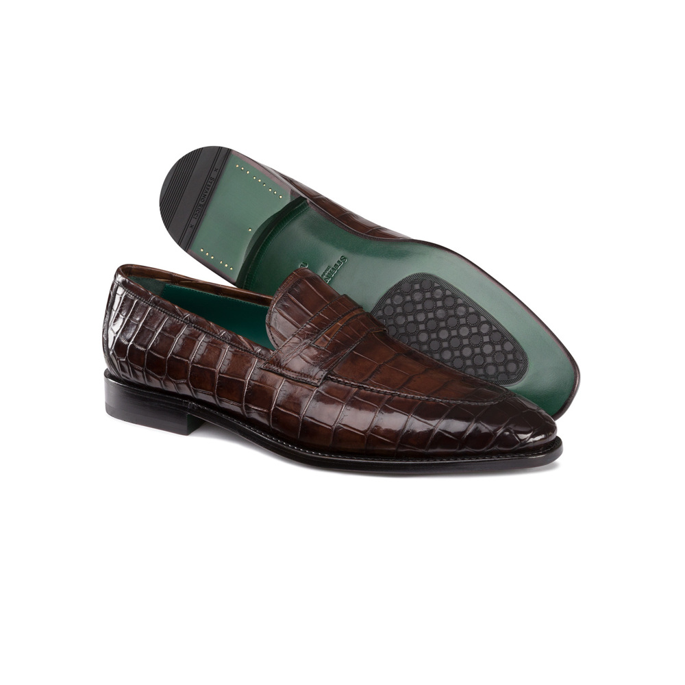 Hand polished antique crocodile loafers by STEFANO RICCI | Shop Online