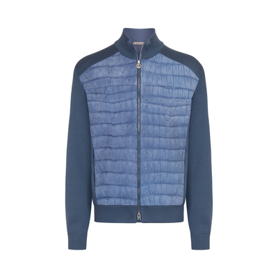 Silk, cotton and crocodile leather blouson by STEFANO RICCI | Shop Online